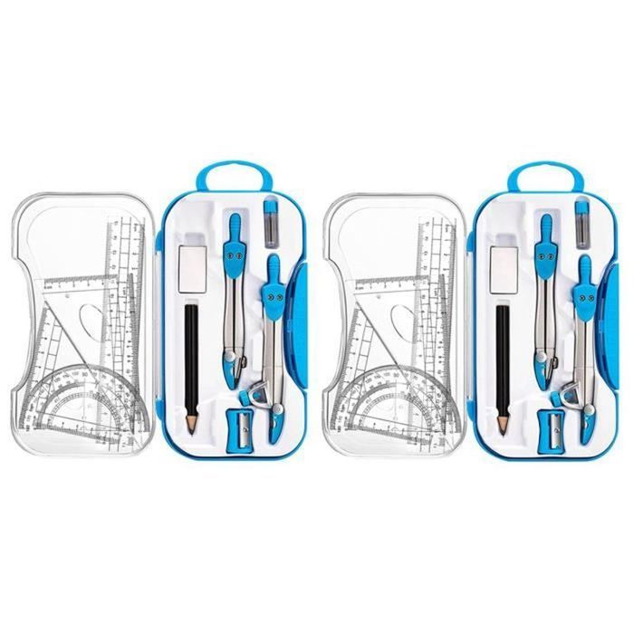 EQUERRE - COMPAS - REGLE - RAPPORTEUR - TRUSQUIN Ensemble de Géométrie ...