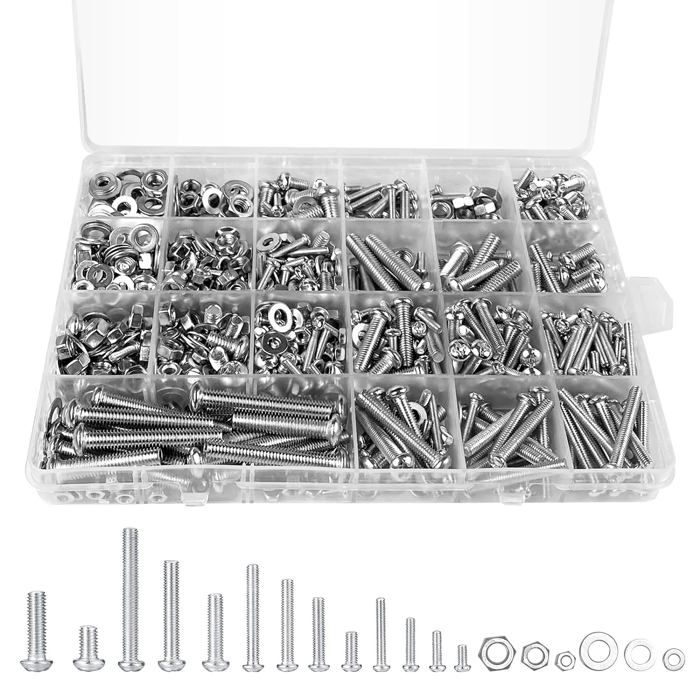 1080 Pièces M3 M4 M5 M6 Vis Autoforeuse, Vis D'assemblage, Assortiment Vis, Vis Ecrou, Boulons ...