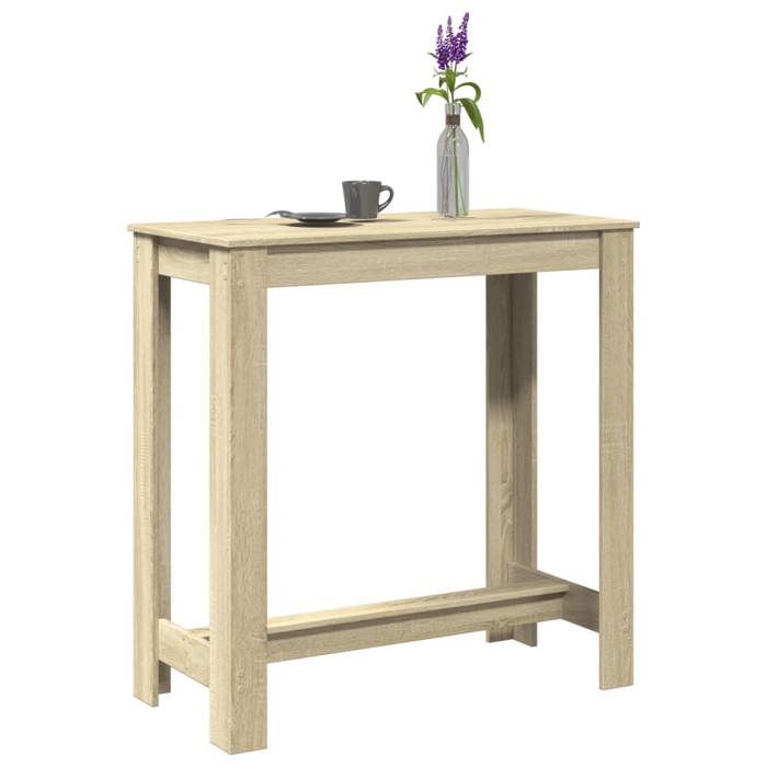 VidaXL Table de bar chêne sonoma 102x50x103,5 cm bois d'ingénierie ...