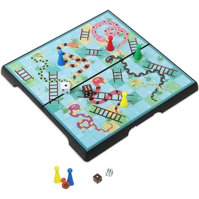 Jeu de Société Serpents et Échelles - Planche Pliante Magnétique ...