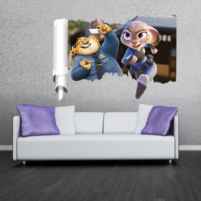 Zootopie Zootopia Nick Judy Stickers Muraux Cartoon Autocollants ...