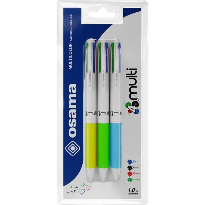 TJS-4 MULTI stylo-bille 4 couleurs Blister de 3 stylos[113] - Cdiscount ...