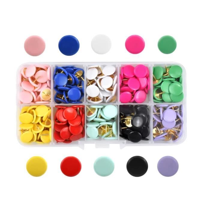 300 Pcs Punaises Décoratives Punaises de Couleurs Assorties Multicolore ...