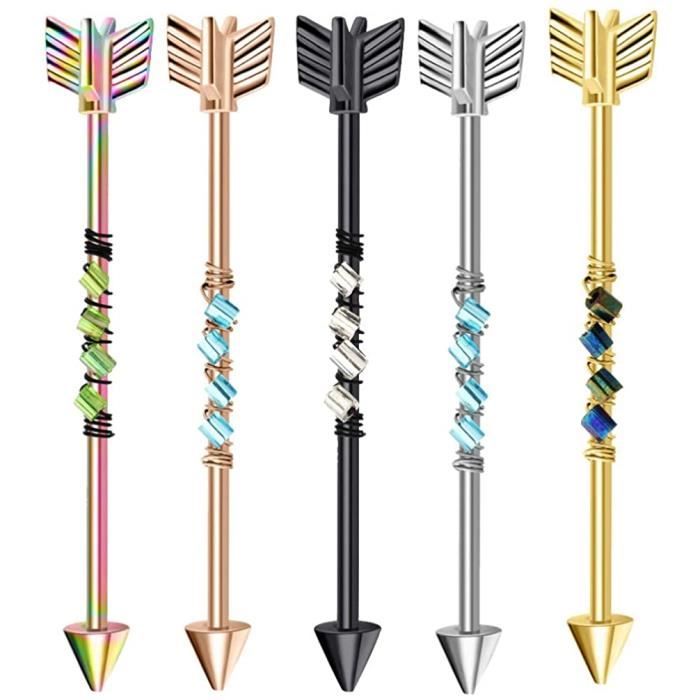 BOUCLE D OREILLE anna 5 Pcs Flegraveche Boucles Doreilles Industrielles ...