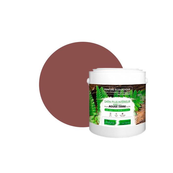 Rouge Terre Peinture murale naturelle écologique aspect satin intérieur ...