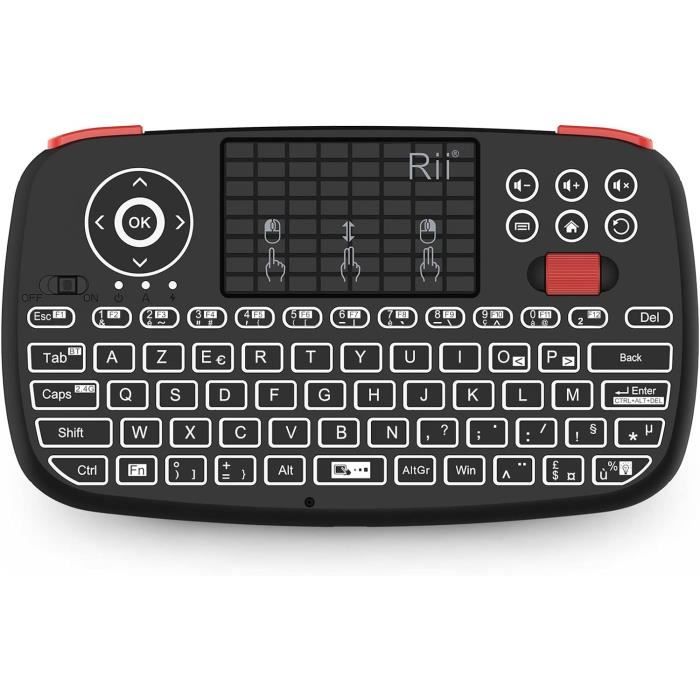 I4 Mini Clavier Sans Fil Bluetooth & 2.4 Ghz (Azerty) Avec Pavé Tactile ...