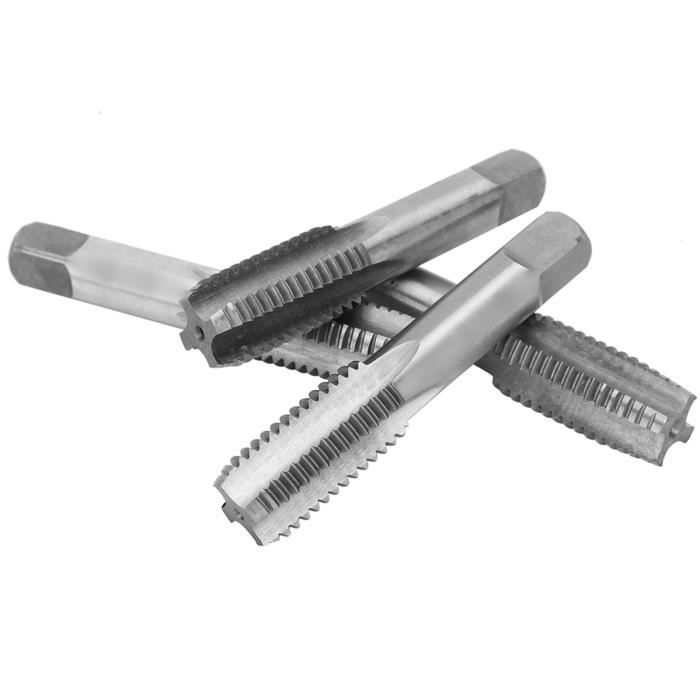 EJ.life Taraud à main à droite 4pcs Taraud à Main Métrique à Rainure Droite M18 Outil de ...