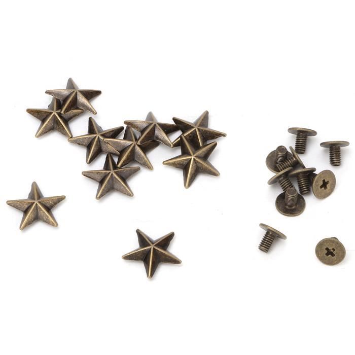 LAN Rivet De Vêtement 10 Pcs Métal Star Stud Rivet Spike Vis Pour ...