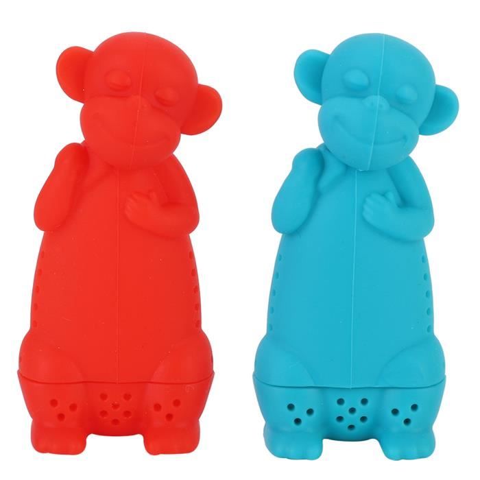 2pcs mignon dessin animé singe forme silicone filtre à thé infuseur ...
