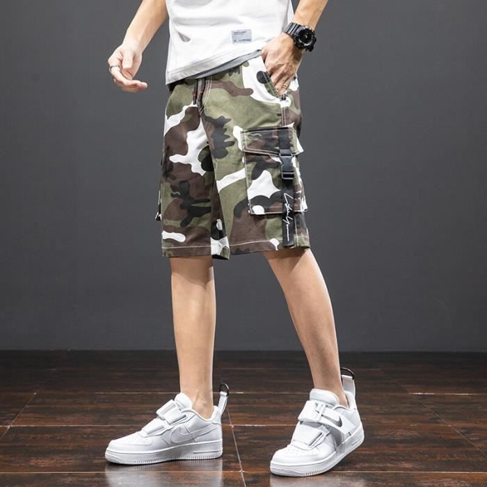 Short,Short Cargo grande taille pour homme, Streetwear, multi-poches ...