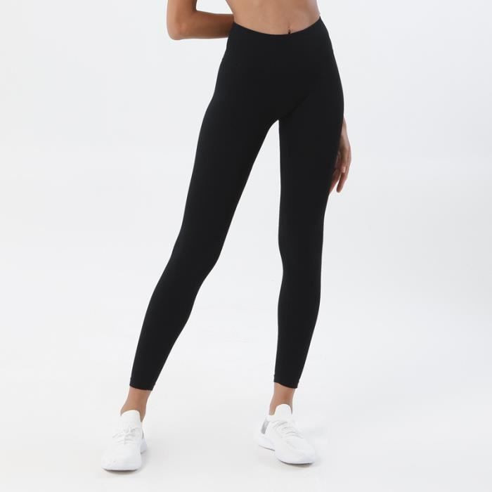 Pantalon de sport,Leggings de Fitness pour femmes, taille haute, doux, nervuré, sans couture ...