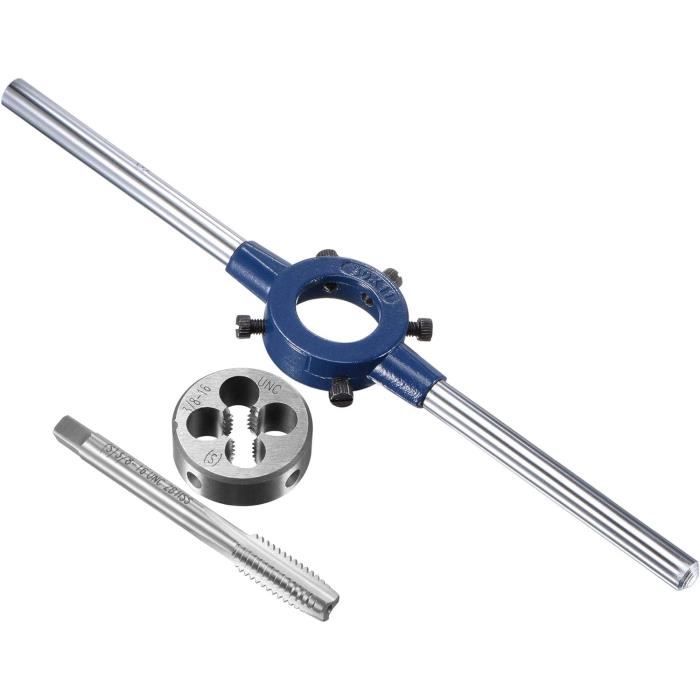 Jeu De Tarauds Et Filières 3-8-16 Unc Avec Clé Ronde De 30 Mm, Taraud ...