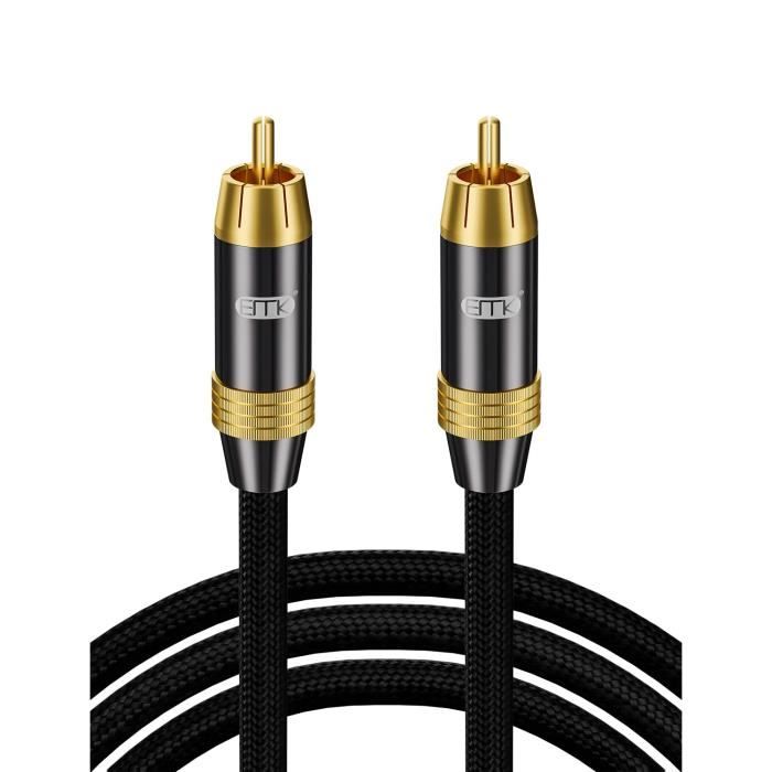Câble De Subwoofer Câble Coaxial Numérique Rca Vers Rca Câble Plaqué Or ...
