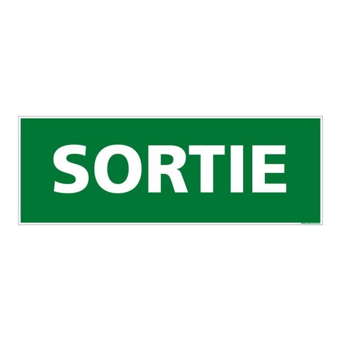Panneau Sortie - SIGNALETIQUE.BIZ FRANCE - 700 x 250 mm - Fond vert ...