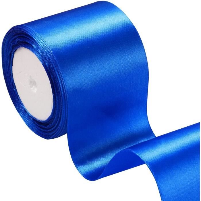 Ruban Bleu, 8 Cm X 22 M Ruban Satin Large Ruban Cadeau Ruban Tissu ...