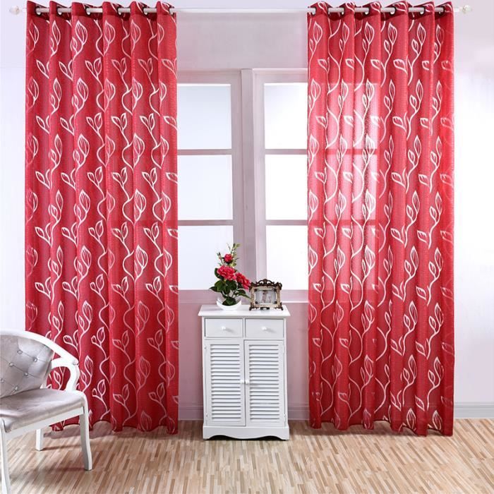 Rideau Voilage -Tissu rouge - 100x250 cm - Cdiscount Maison