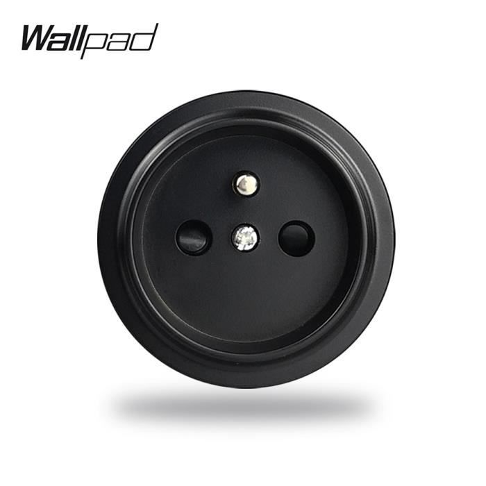 French Socket -Wallpad – interrupteur mural L6 en verre cristal noir ...