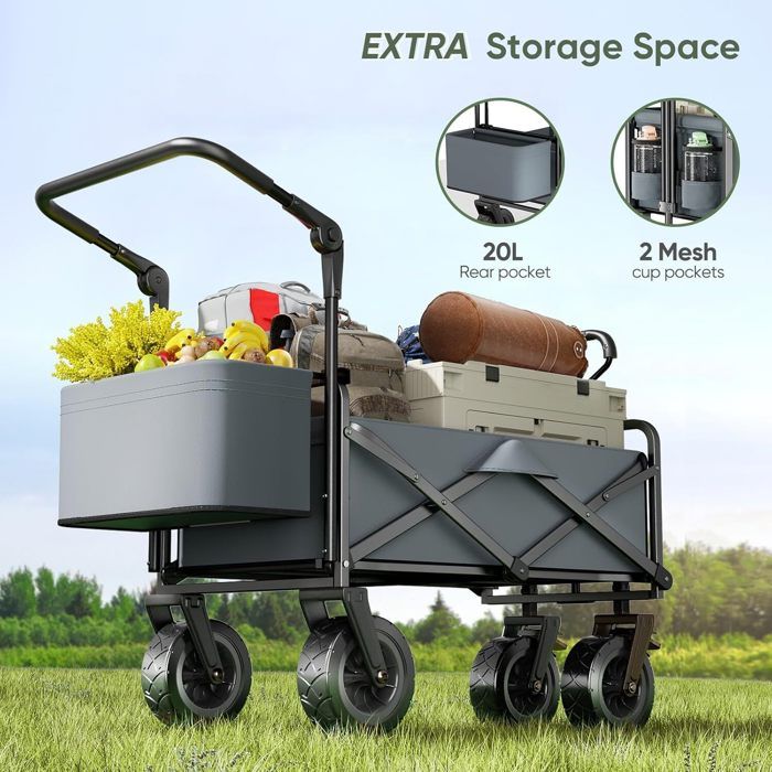 Poussette pliante,Charge maximale 100 kg,Tissu Oxford 600D,Toit inclus ...