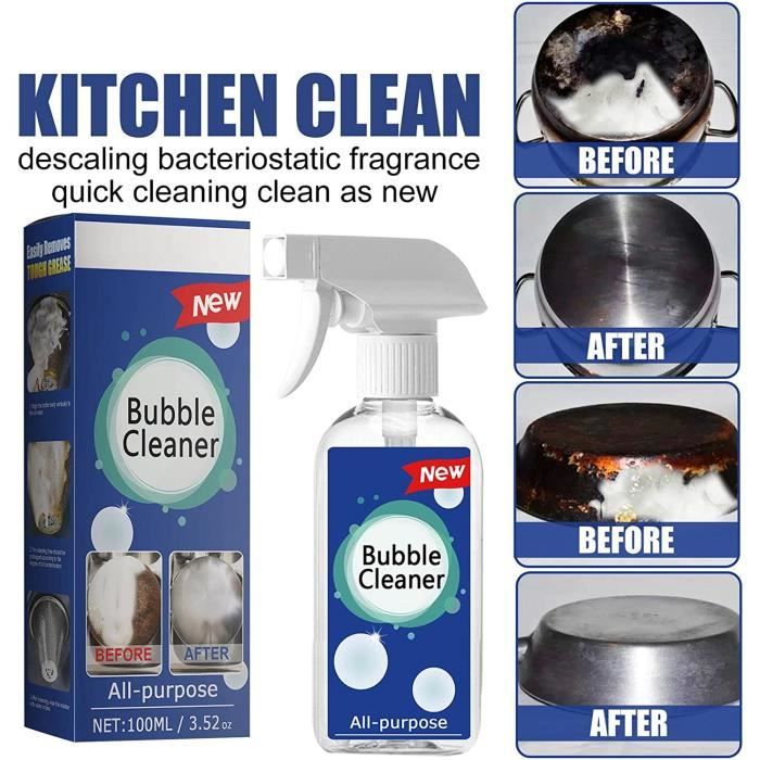 Kitchen Bubble Cleaner Spray - Spray dégraissant pour Cuisine - Mousse ...