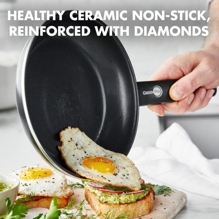 Cambridge Poêle à frire antiadhésive en céramique saine de 24 cm, sans PFAS, pour induction ...