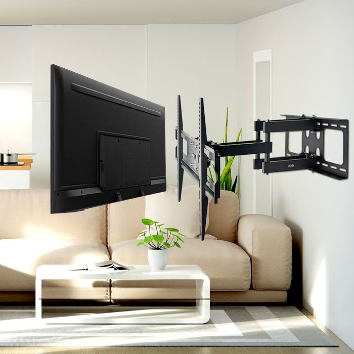 Support TV mural inclinable et pivotant à double bras pour TV QLED Tcl ...