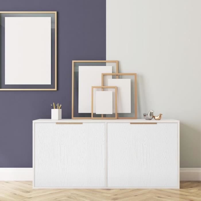 Adhésif Bois Blanc Pour Meuble Cuisine 40X200Cm, Autocollant Film ...