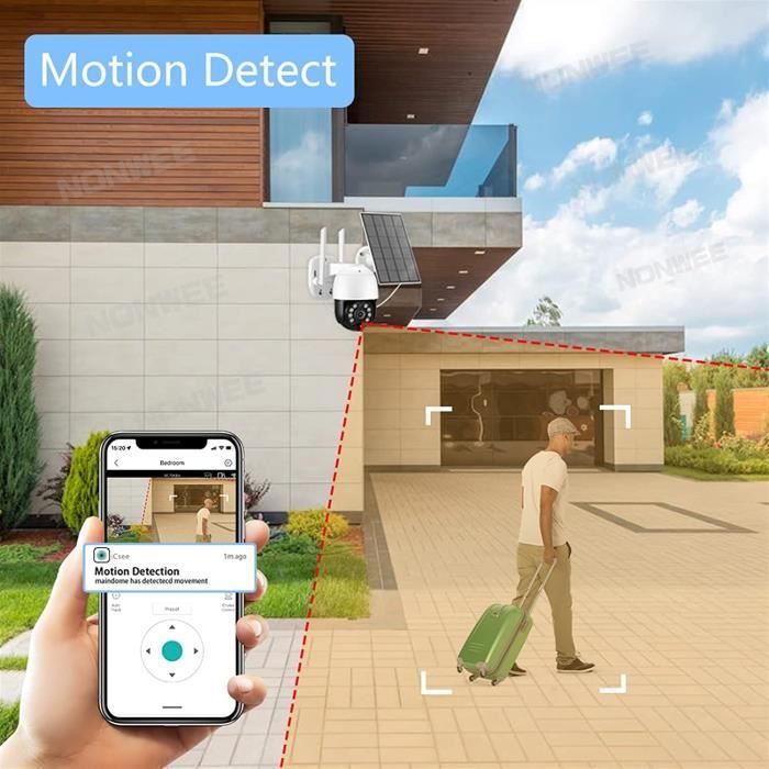 4G Carte SIM caméra Solaire Batterie intégrée extérieure 3MP PTZ WiFi ...