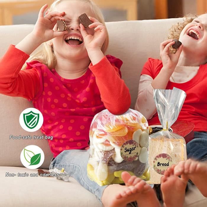 150 Pièces Sac Sachet Bonbon, 15 x 25cm Sachets Transparent, Sac ...