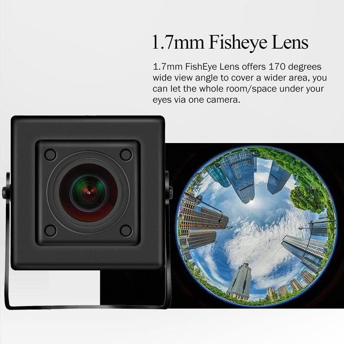 3Mp Ip Fisheye Caméra, Caméra Sécurité Intérieure Poe, Objectif Fisheye ...