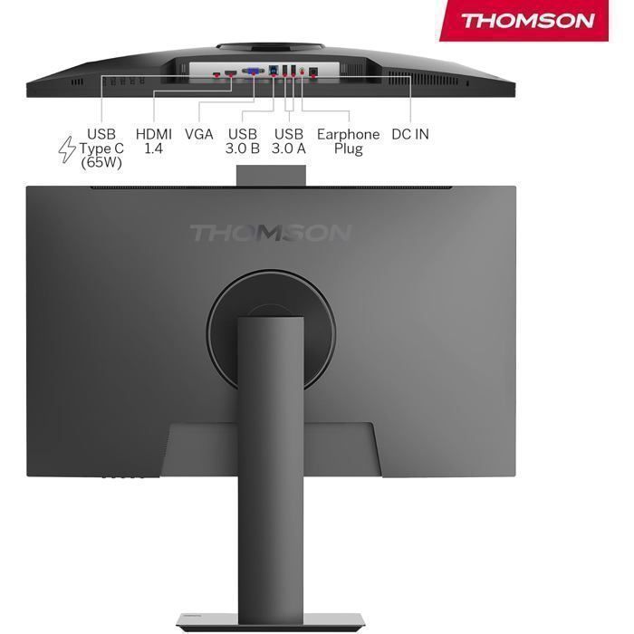 THOMSON 27 Pouces Business Moniteur Full HD avec caméra Pop-Up, IPS ...