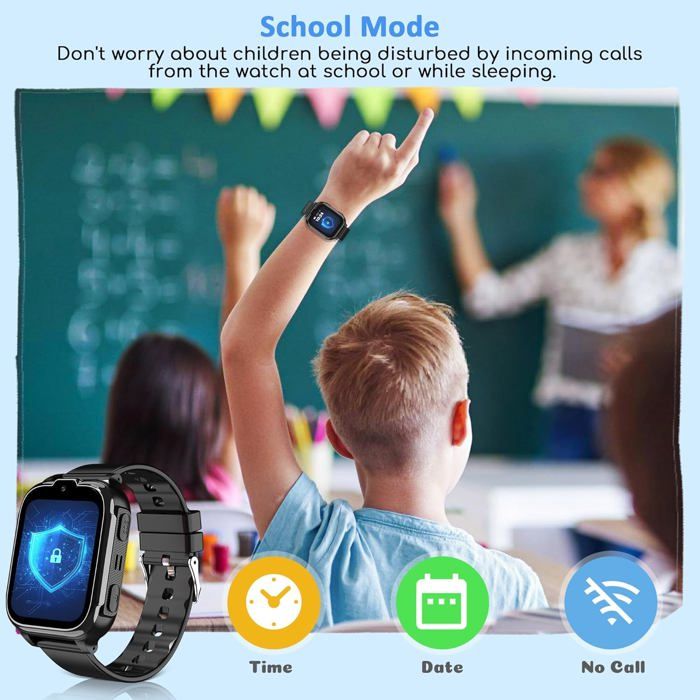 Montre connectée enfant 4G GPS WiFi appel vidéo chat familial SOS ...