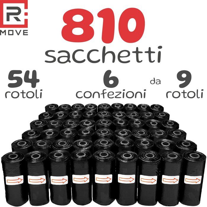 Sacs pour chien Cacca 810 pièces(54 rouleaux)-Sacs hygiéniques pour ...