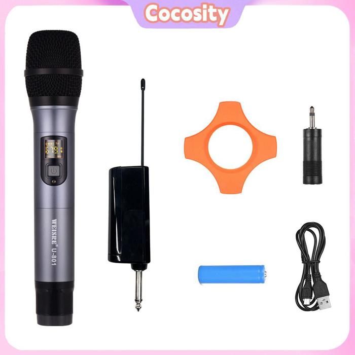 Cocosity Microphone sans fil Microphone portable sans fil UHF, avec ...