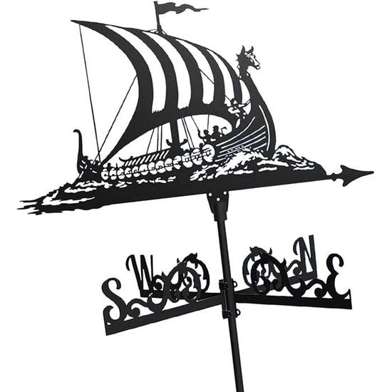 Viking cuirassé girouette en métal Vintage Bateau Pirate girouette ...