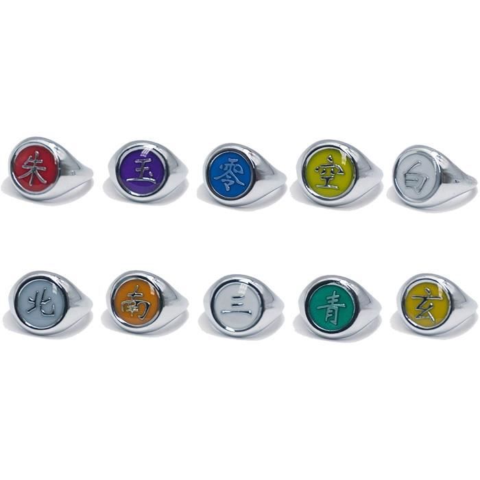 Lot de 10 bagues lumineuses et réglables pour fans de manga Akatsuki ...