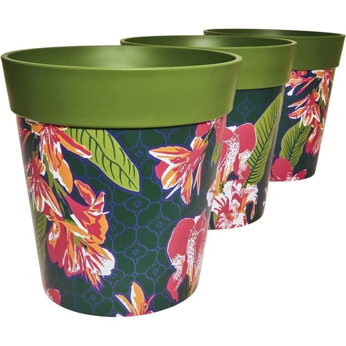 22 CmLot De 3, Divers Motifs, Coloris Et Tailles, Pots De Fleurs En ...