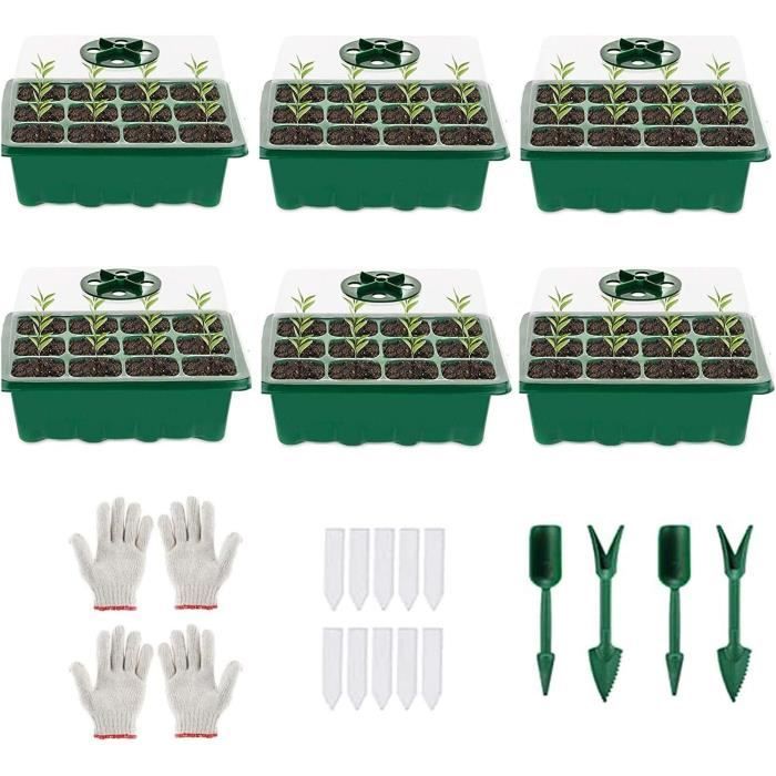6 Pièce Bac À Semis, Mini Serre pour Semis, Plateau De Multiplicateur ...
