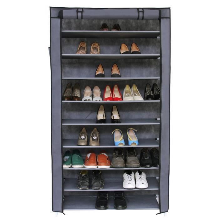 Armoire Box Rangement à Chaussure 45 paires # Gris - Cdiscount Maison