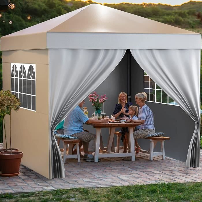 YITAHOME 3x3 Tonnelle de Jardin Tonnelle Pliante avec 2 Parois Laterale ...