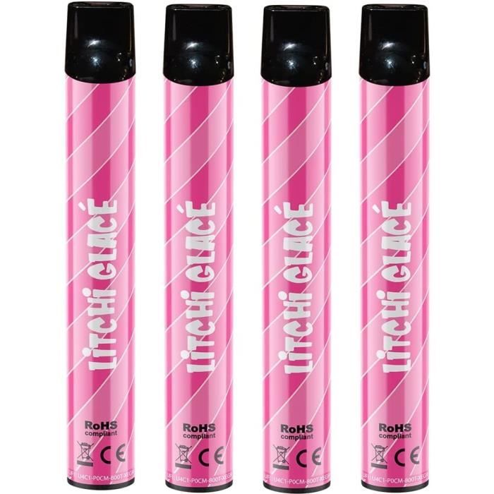 Puff Liquideo - Lot de 4 Wpuff Originales 600 Puffs - Litchi Glacé Sans ...