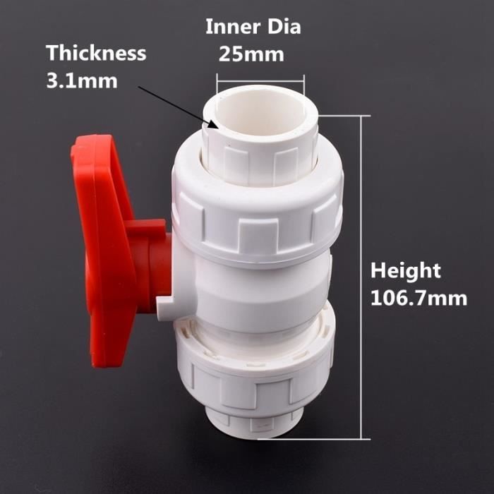 Tuyau d'arrosage,Robinet à bille en PVC 20-25-32-40-50mm,1 pièce ...