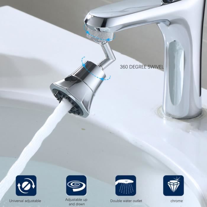 Accessoires robinet de cuisine - Rotation 360° - Économie d'eau - Gris - Cdiscount Bricolage
