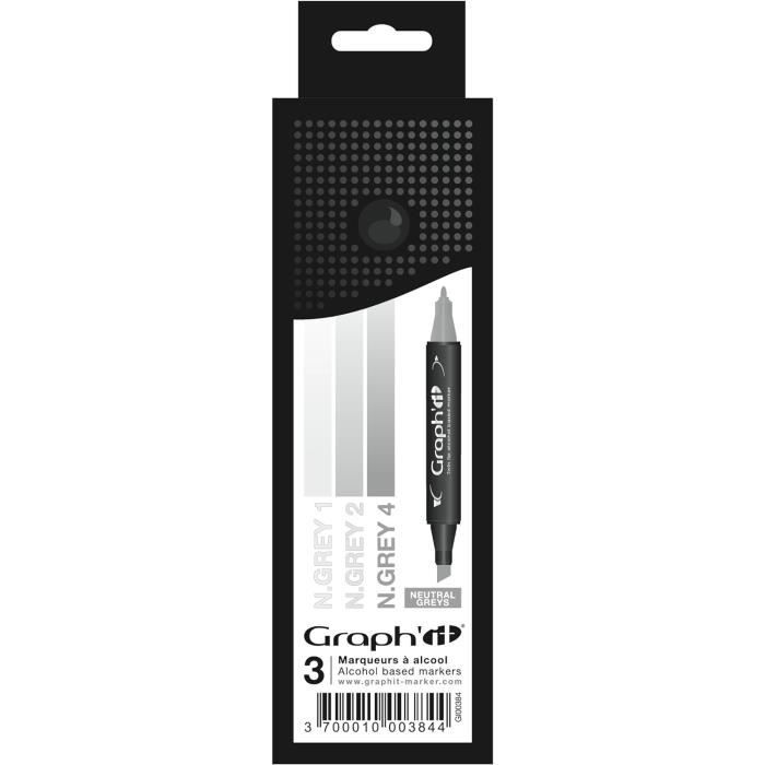 Graph‘It Marker Set De 3 Marqueurs À Alcool Double Pointe Pour Dessin ...