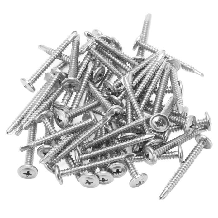 Vis à bois - CIKONIELF - M4.2x38 - Acier inoxydable 304 - Antirouille - Lot de 50 pièces ...