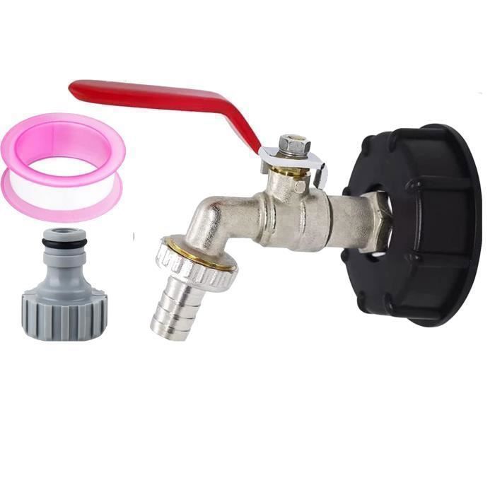 Raccord Cuve 1000L IBC 1/2 Robinet Cuve 1000 litres Adaptateur de Réservoir de Vidange IBC S60X6 ...