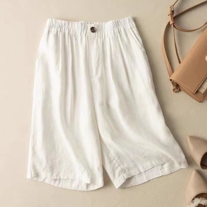 Short en lin femme - Blanc - Lâche Droit Blanc - Cdiscount Prêt-à-Porter