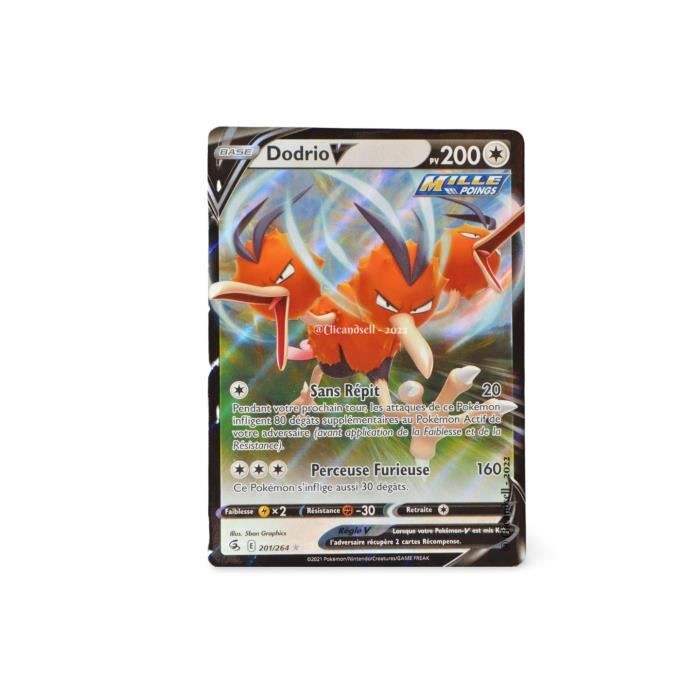 Carte Pokémon Dodrio V 200 PV 201-264 EB08 - Poing de Fusion NEUF FR ...