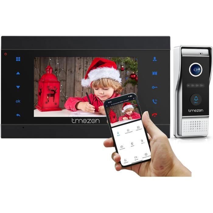 1080P Visiophone Wifi Vidéo Interphone Connecté Au Smartphone,7 Pouces ...