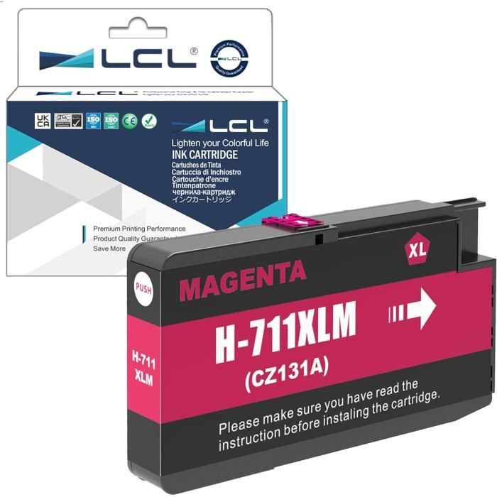 Cartouche D'Encre Compatible 711Xl 711 Xl Cz130A Pigment (1 Magenta ...