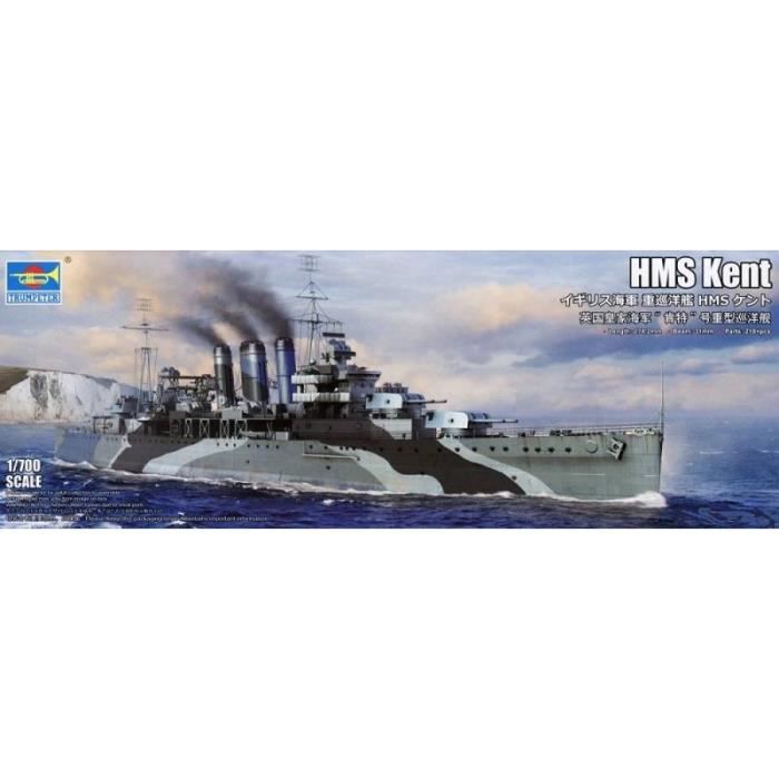 TRUMPETER - Maquette Bateau Hms Kent Trumpeter 06735 1/700ème Maquette ...
